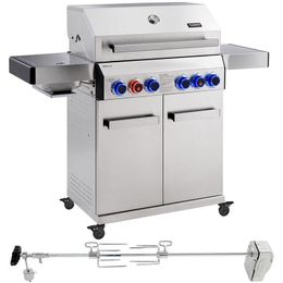 TAINO PLATINUM 4+2 + Drehspieß-Set Gasgrill Edelstahl BBQ Sear Zone Backburner Griller Keramik