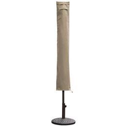 Sonnenschirm-Schutzhülle, Ampelschirm Schutzhülle Abdeckhauben 600D Oxford, Taupe, 136 cm x 23,5/27 cm - sekey