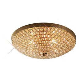 Inspired Diyas - Ava - Flush Bowl Decke 4 Light French Gold, Kristall