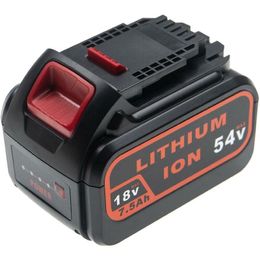 vhbw - Akku kompatibel mit DeWalt xr Akku-Maschinen mit 54 v sowie mit 18 v Elektrowerkzeug (7500 mAh, Li-Ion, 18 v / 54 v)