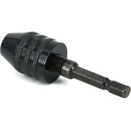 TRADESHOP Mini Bohrer Adapter Bit Bohrfutter / 0,3-6,5mm Spannweite / Sechskantaufnahme 6,35mm Schaft 1/4 hex / für Akkuschrauber mit Bit-Aufnahme - Trade-shop