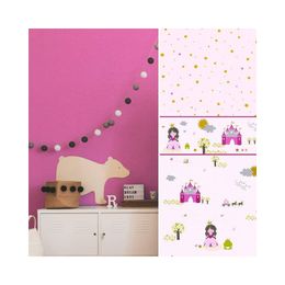 A.s. Création Vliestapete Little Stars Kinderzimmer Tapete Prinzessin Mädchen rosa 0,53 m x 10,05 m - rosa