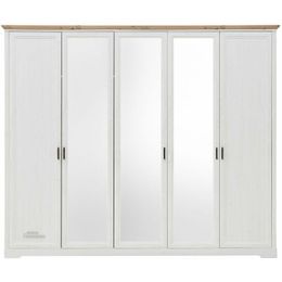 Kleiderschrank Pinie weiß - Artisan Eiche 266 cm - jasmin Die Möbelfundgrube