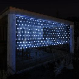 ECD Germany Led Lichternetz 2m mit 160 LEDs Kaltweiß, Weihnachten led Lichtervorhang Lichterkette Weihnachtsbeleuchtung Lichterkettenvorhang, für den Innen- und