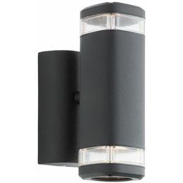 Brilliant - Jandy Außenwandleuchte 2flg Up/Down eckig schwarz 2x PAR51, GU10, 18W, geeignet für Reflektorlampen (nicht enthalten) - schwarz