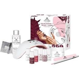 alessandro Nägel Striplac Peel Or Soak Sets Deluxe Starter Kit - Vegan LED Lampe "neu" + Velvet Red 5 ml + Heavens Nude 5 ml + Panama Hut 5 ml + Be My Lover 5 ml + Peel Or Soak Top Coat 5 ml + 10 Remover Pads + Peel Off Activator + Reinigungspads + Polierfeile + Hufstäbchen + Soak Off Liquid 50 ml