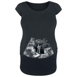 Umstandsmode Ultraschall Metal Hand Baby T-Shirt schwarz in L