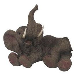 Dekofigur Elefant liegend 30 x 25 cm grau