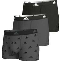 Adidas Active Flex Cotton Pants, 3er-Pack, Logo-Bund, für Herren, grau, L