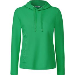 Cecil Hoodie, Wording-Stickerei, Tunnelzug, für Damen, grün, S