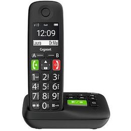 Gigaset E290A Schnurloses Telefon mit Anrufbeantworter schwarz