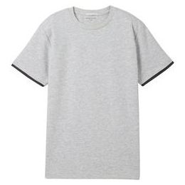 Tom Tailor Jungen 2-in-1 T-Shirt mit Bio-Baumwolle, grau, Uni, Gr. 152