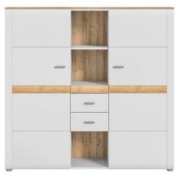 Highboard Inosign Sideboards Gr. B/H/T: 141cm x 138cm x 37cm, 2 St., grau (ashgra/eiche)