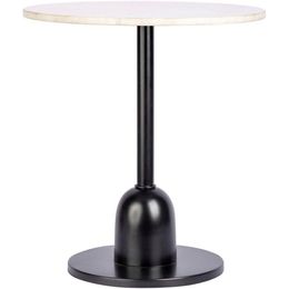 Kayoom Beistelltisch Beistelltisch Gordon 125, Industrial Style, Tischplatte aus Marmor, runde Form, weiß