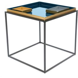 Kayoom Beistelltisch Beistelltisch Famosa, Bunter Tisch, Schalenmaße: 11 x 11 x 2 / 15,8 x 11 x 2 cm, blau|bunt|grau