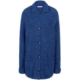 Strickjacke überschnittener Schulter Peter Hahn blau