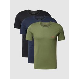 BOSS T-Shirt mit Logo-Stitching im 3er-Pack