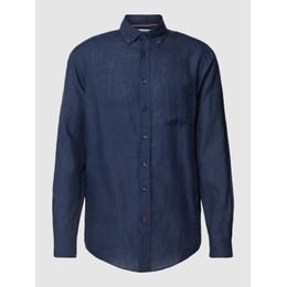 Christian Berg Regular Fit Leinenhemd mit Button-Down-Kragen