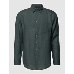 Christian Berg Regular Fit Leinenhemd mit Button-Down-Kragen