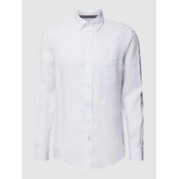 Christian Berg Regular Fit Leinenhemd mit Button-Down-Kragen