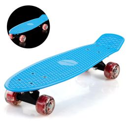 Casaria Spielwerk® Retro Skateboard Blau/Rot mit LED