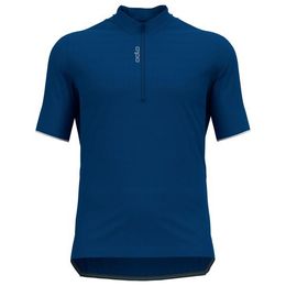 Odlo - Essential T-Shirt S/U Collar S/S Half Zip - Radtrikot Gr M blau