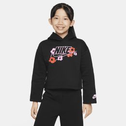 Nike Floral Fleece Hoodie mit Grafik für kleine Kinder - Schwarz