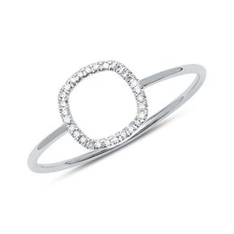UNIQUE Goldring 585er Weißgold Ring mit Diamanten (Größe: 54mm)