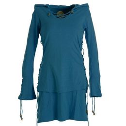 Vishes Zipfelkleid Warmes Doppellagiges Kleid mit Zipfelkapuze und Bändern zum Schnüren Boho