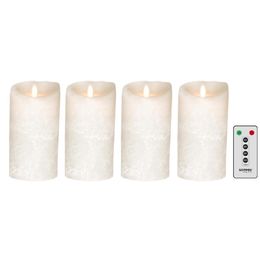 Sompex LED-Kerze 4er Set Flame LED Kerzen weiß Frost 18cm (Set