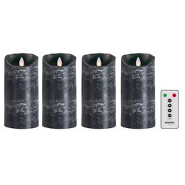 Sompex LED-Kerze 4er Set Flame LED Kerzen anthrazit 18cm (Set