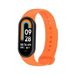 Wigento Smartwatch-Armband Für Xiaomi Band 8 Premium Sport Silikon Uhrenarmband Armband Orange