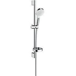 Hansgrohe Crometta Vario Brauseset 26553400 weiss chrom, 65 cm Stange, Casetta Seifenschale