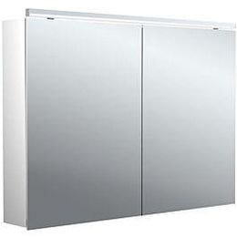 Emco pure 2 Classic Aufputz-Lichtspiegelschrank 979705504 1000x729mm, mit LED-Aufsatzleuchte, 2-türig, Aluminium