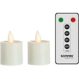 Sompex LED-Kerze 2er Set Sompex Flame LED Teelicht (Set