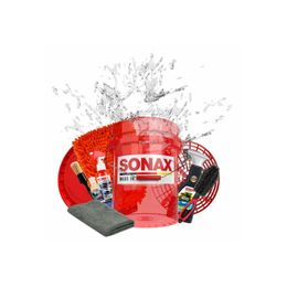 detailmate Reinigungs-Set Sonax Felgenreiniger Set Auto Wascheimer Rot mit Zubehör