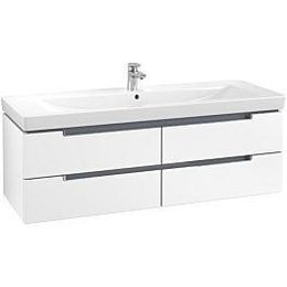 Villeroy & Boch Villeroy & Boch Subway 2.0 Waschtischunterschrank A69110MS,128,7x42x44,9cm, weiss matt, Griff chrom