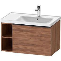 Duravit D-Neo Waschtisch-Unterschrank DE425707979 78,4 x 45,2 cm, Nussbaum Natur, wandhängend, 1 Auszug, Regalelement seitlich