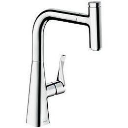 Hansgrohe Metris Select 240 Küchenarmatur 14857000 chrom, schwenkbar, herausziehbarer Auslauf