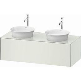 Duravit White Tulip Waschtisch-Unterschrank WT4978B3636 130 x 55 cm, Weiß Seidenmatt, wandhängend, 1 Auszug, 1 Konsolenplatte, Becken beidseitig