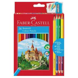 Faber-Castell Buntstift Buntstifte 36 Stück + Bleistiftspitzer