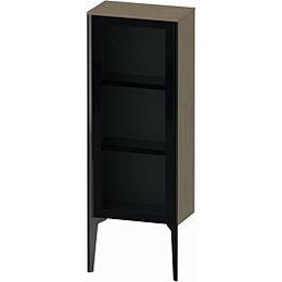 Duravit XViu Halbhochschrank XV1360LB235 40x24x89cm, Glastür, schwarz matt, Tür links, Eiche terra