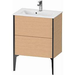 Duravit XViu Waschtisch-Unterschrank XV44880B212 61 x 59,4 x 39 cm, eiche gebürstet, 2 Auszüge, stehend, schwarz matt