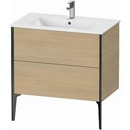 Duravit XViu Waschtisch-Unterschrank XV44820B271 81 x 59,4 x 48 cm, mediterrane eiche, 2 Auszüge, stehend, schwarz matt