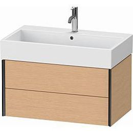 Duravit XViu Waschtisch-Unterschrank XV43360B212 78,4 x 39,7 x 45,4 cm, eiche gebürstet, 2 Schubkästen, schwarz matt