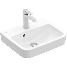 Villeroy & Boch Villeroy und Boch O.novo Handwaschbecken 43445101 50x37cm, eckig, mit Hahnloch, ohne Überlauf, weiß