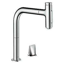 Hansgrohe Metris Select 2-Loch-Küchenmischer 73819000 chrom, 2jet, Ausziehbrause