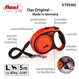 Flexi Hundeleine Xtreme schwarz/orange, Gurt