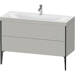 Duravit XViu Waschtisch-Unterschrank XV4712OB207C 120x48cm, 2 Schubkästen, 1 Hahnloch, schwarz matt, Rahmen C, betongrau matt