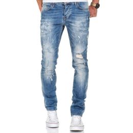 Amaci&Sons Amaci&Sons Slim-fit-Jeans FRESNO Slim Fit Destroyed Jeans Herren Destroyed Regular Slim Denim Basic Hose